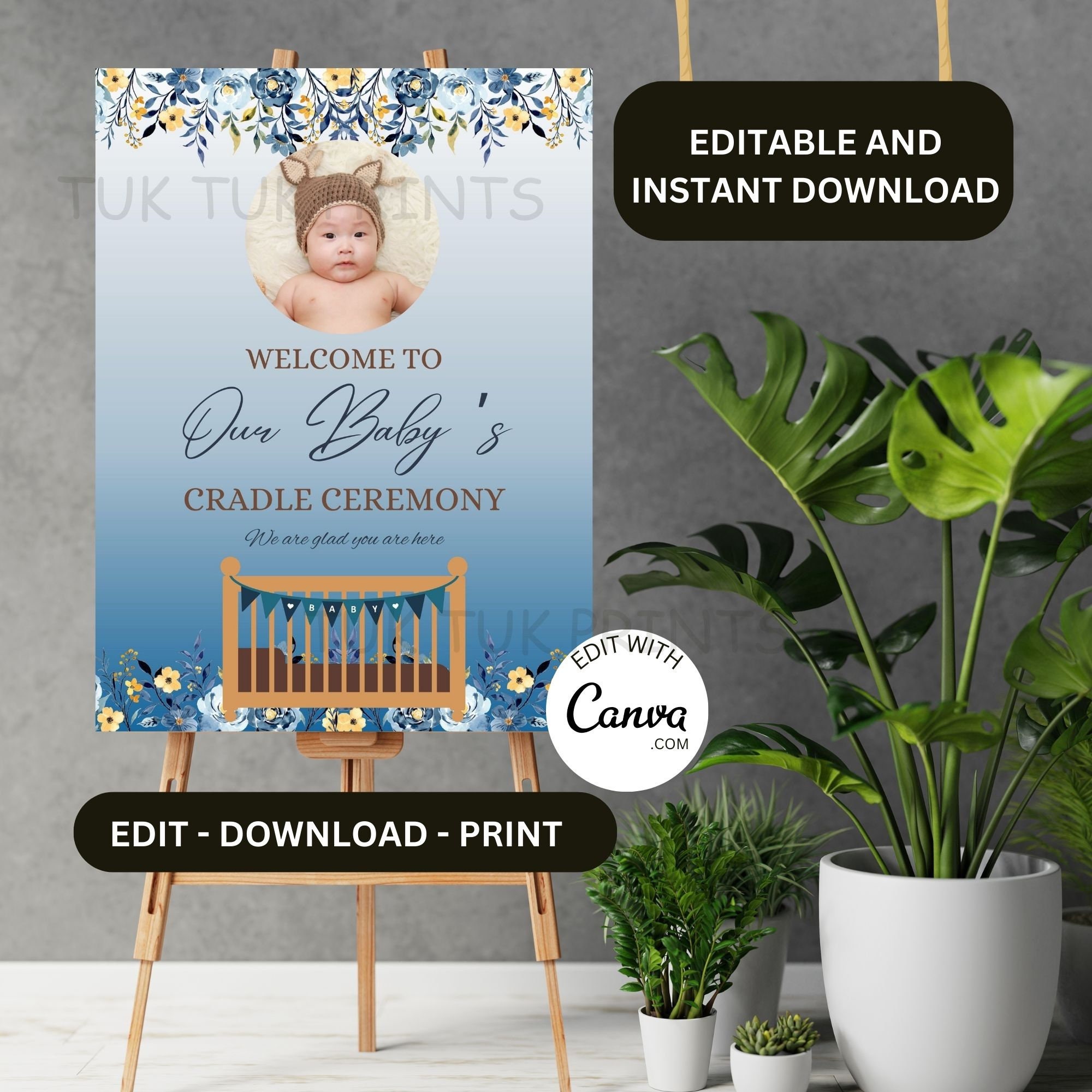 Editable Cradle Ceremony Welcome Sign: Baby Naming (digital Download ...