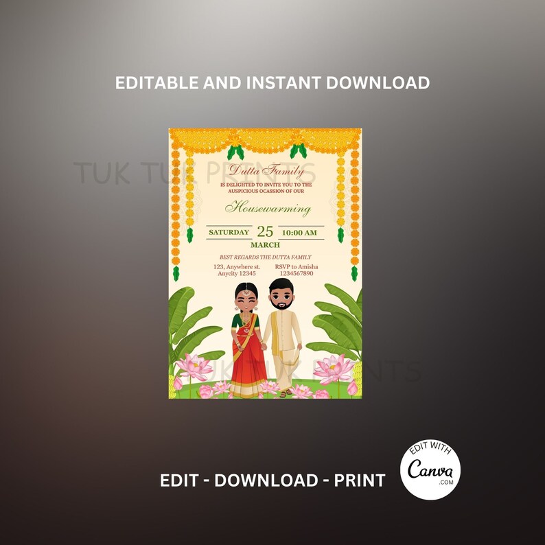 Gruhapravesham Editable Invite, Housewarming Invites, Grihapravesh ...
