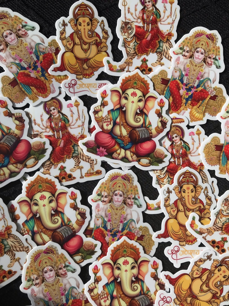 Hindu God Stickers: Ganesha, Shiva, Krishna, Ram Darbar - Spiritual ...