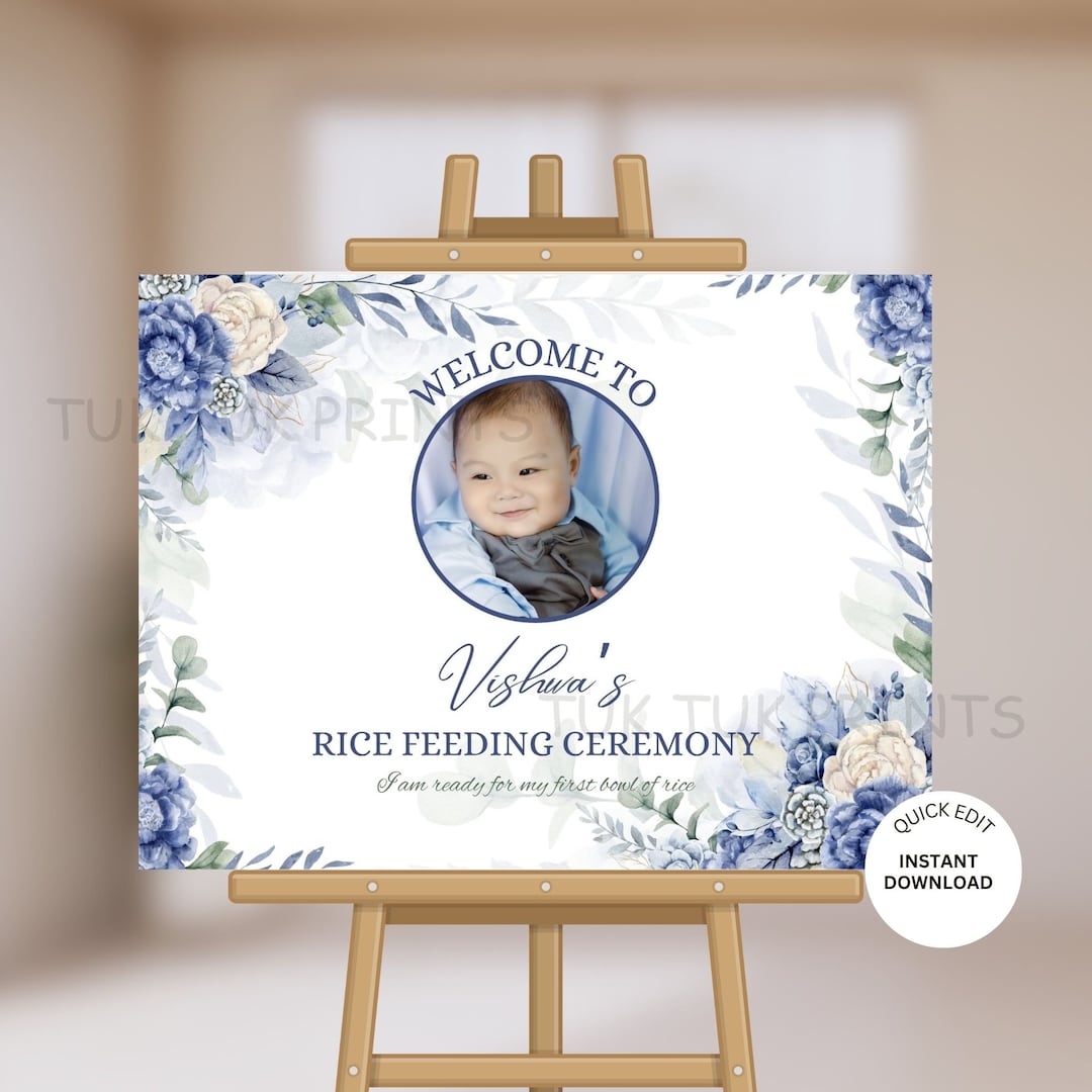 Editable First Rice Feeding Ceremony Welcome Sign , Annaprasan Sign ...