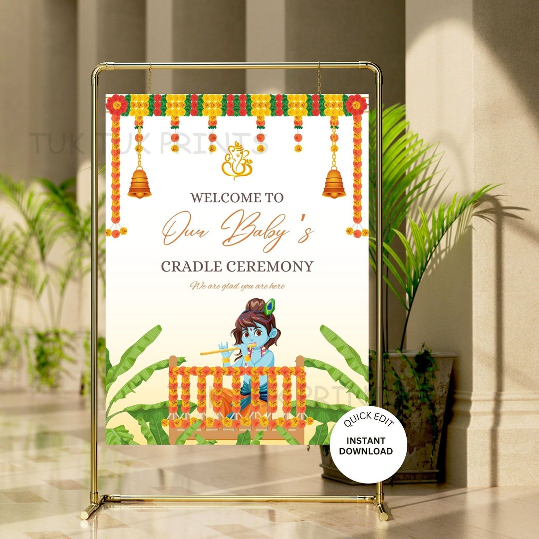 Editable Cradle Ceremony Welcome Sign: Indian Naming Ceremony (digital ...