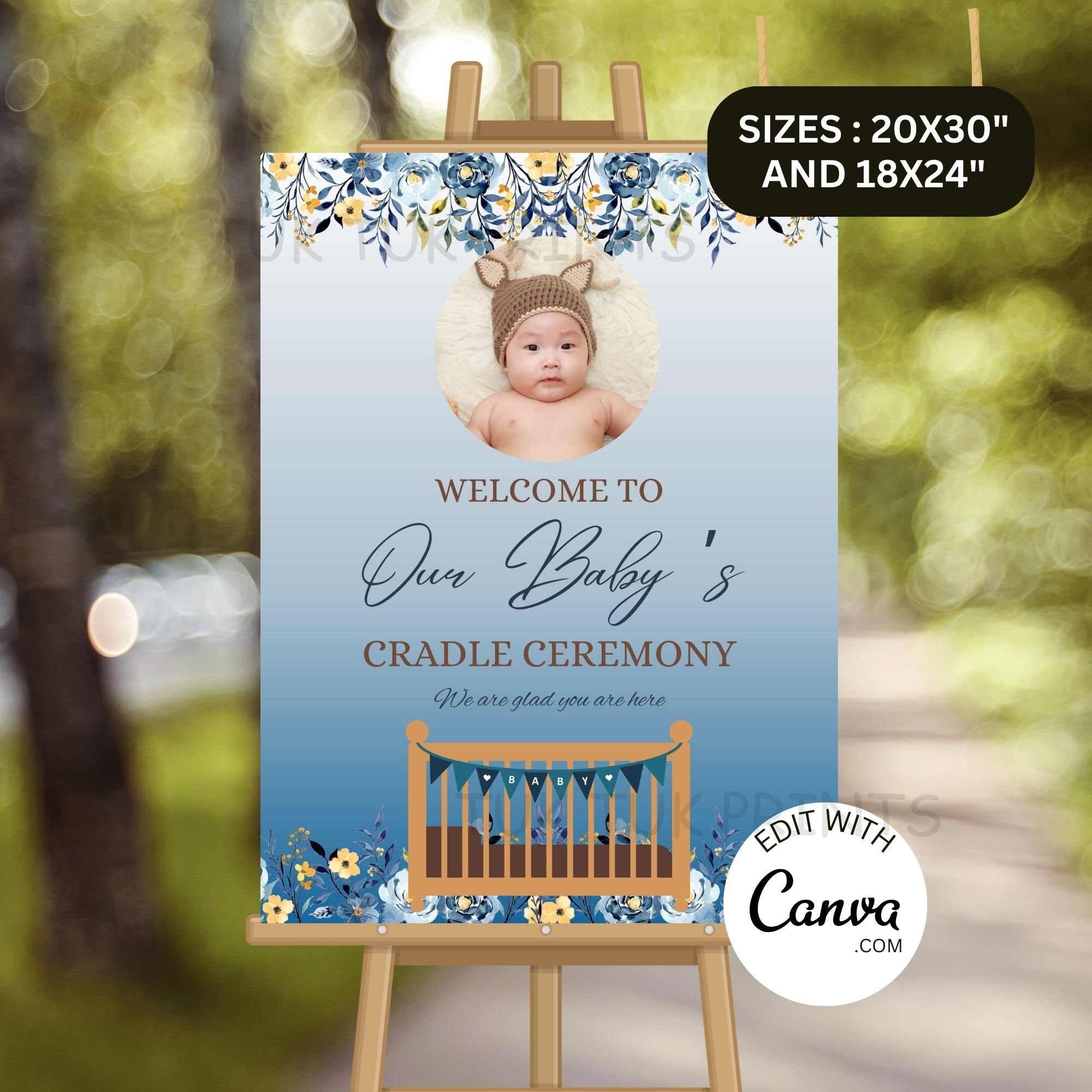 Editable Cradle Ceremony Welcome Sign: Baby Naming (digital Download ...