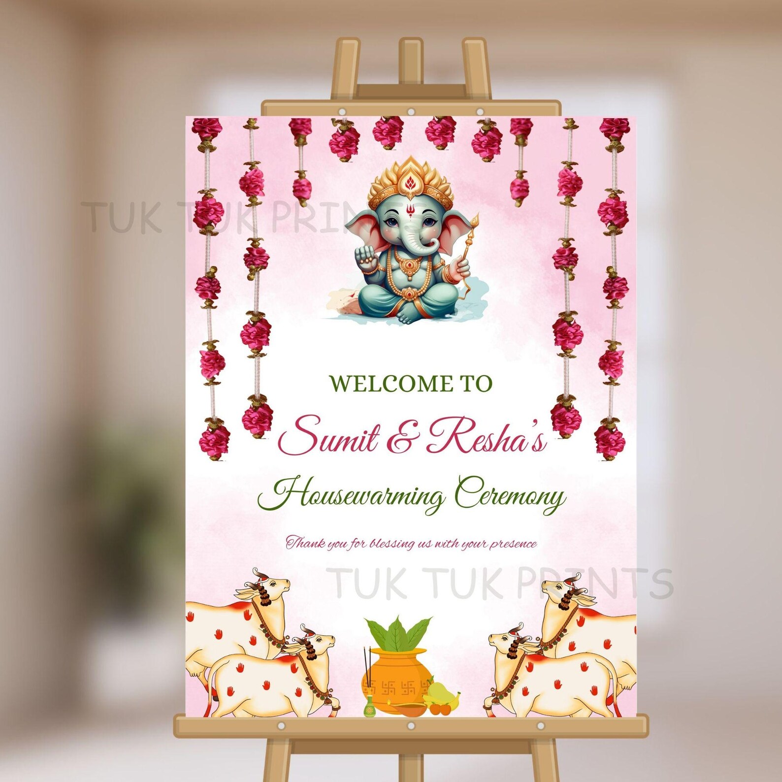 Grihapravesham Editable Welome Sign, Indian Housewarming Sign ...
