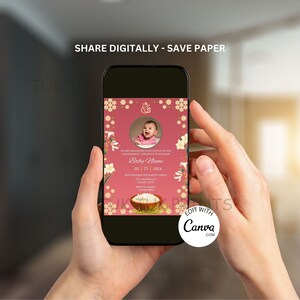 Rice Feeding Ceremony Digital Invitation Card , Annaprasan Invitation ...