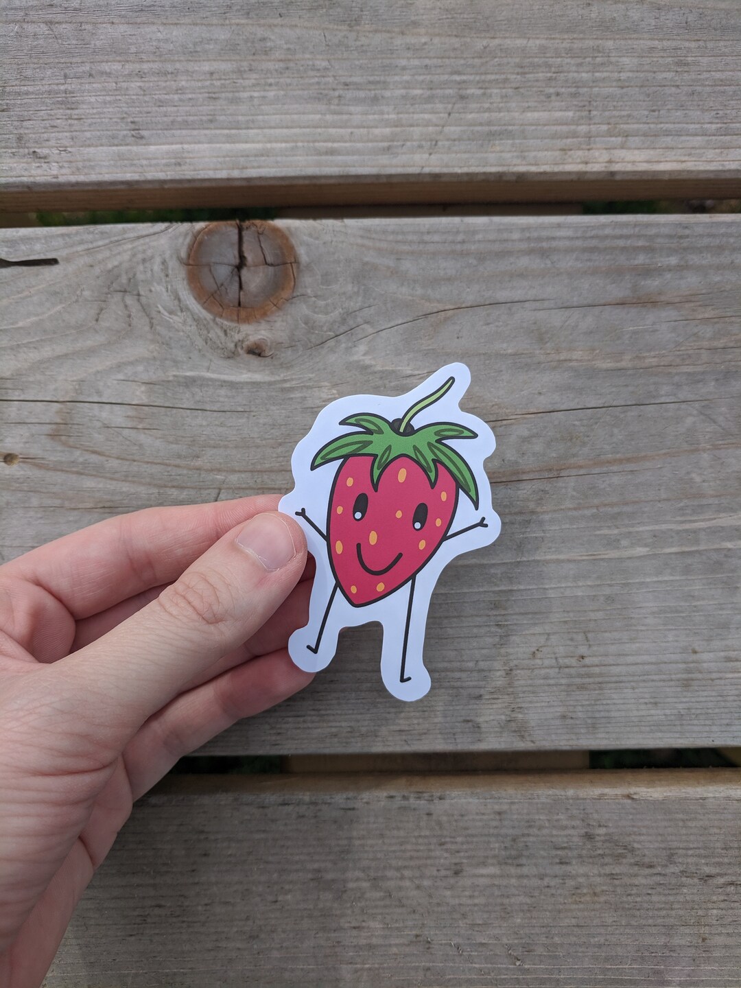 Happy Dancing Strawberry Vinyl Sticker - Etsy