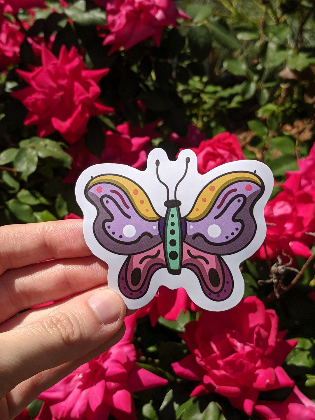 Purple Butterfly Vinyl Sticker - Etsy