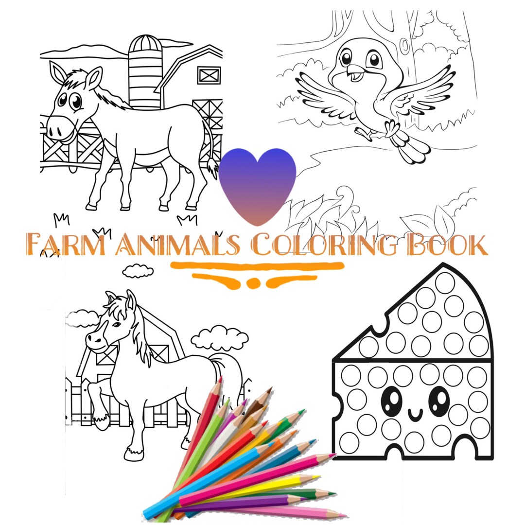 Farm Animals Coloring Book for Kids. 600+ Pages With Bonus Car, Animal ...