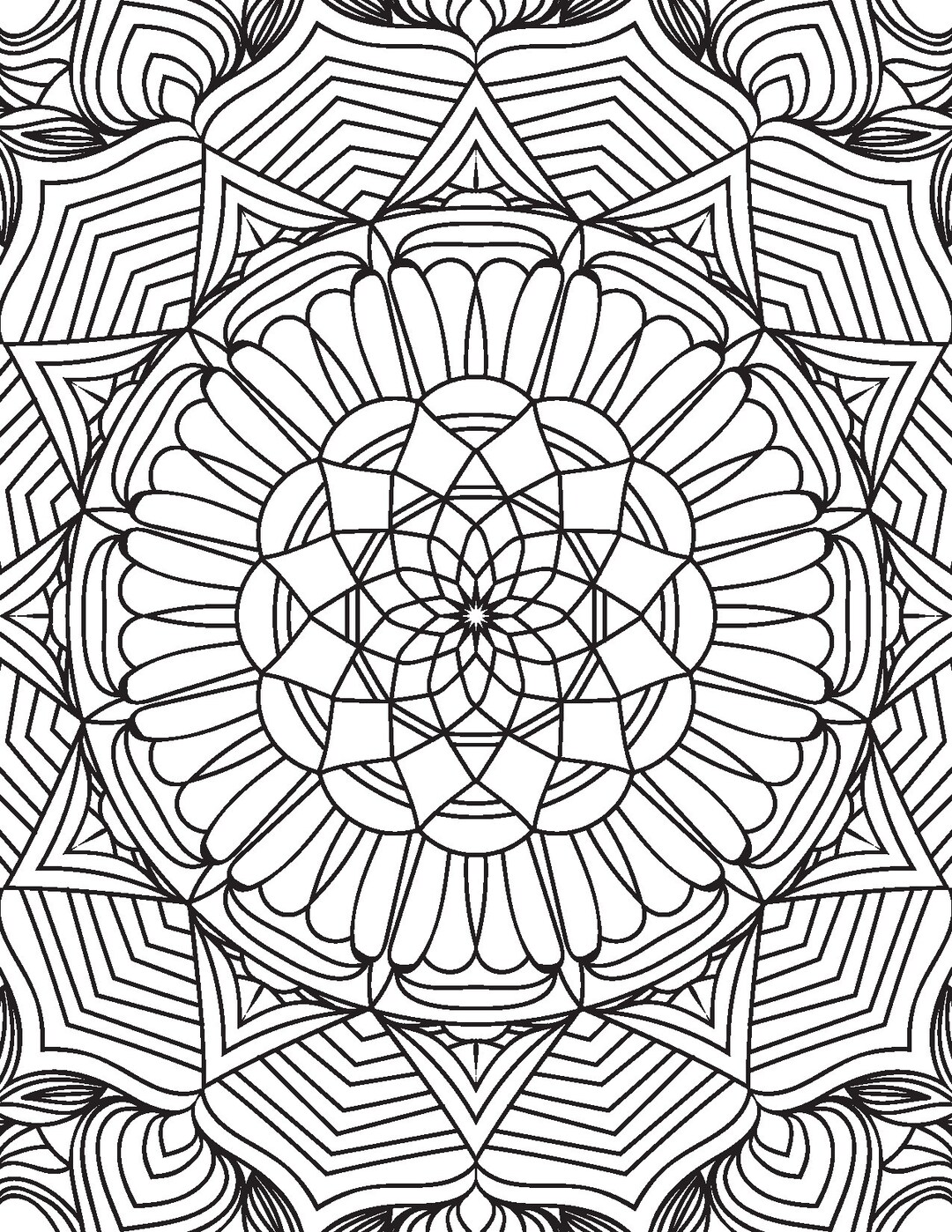 Digital Art, Digital Download Print, Mandala #8, Coloring Page - Etsy
