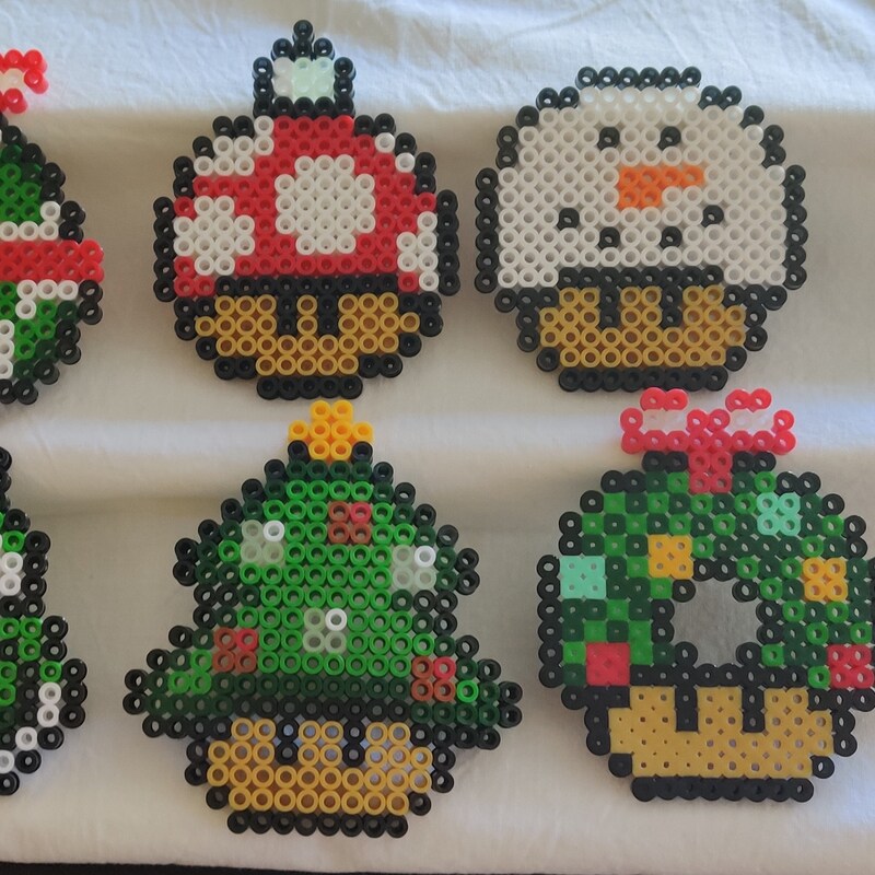 Perler Bead Christmas Ornaments - Etsy