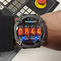 Nixie Tube Wrist Watch Wristwatch Clock Tubes IV-16 Futuristic Numitron ...