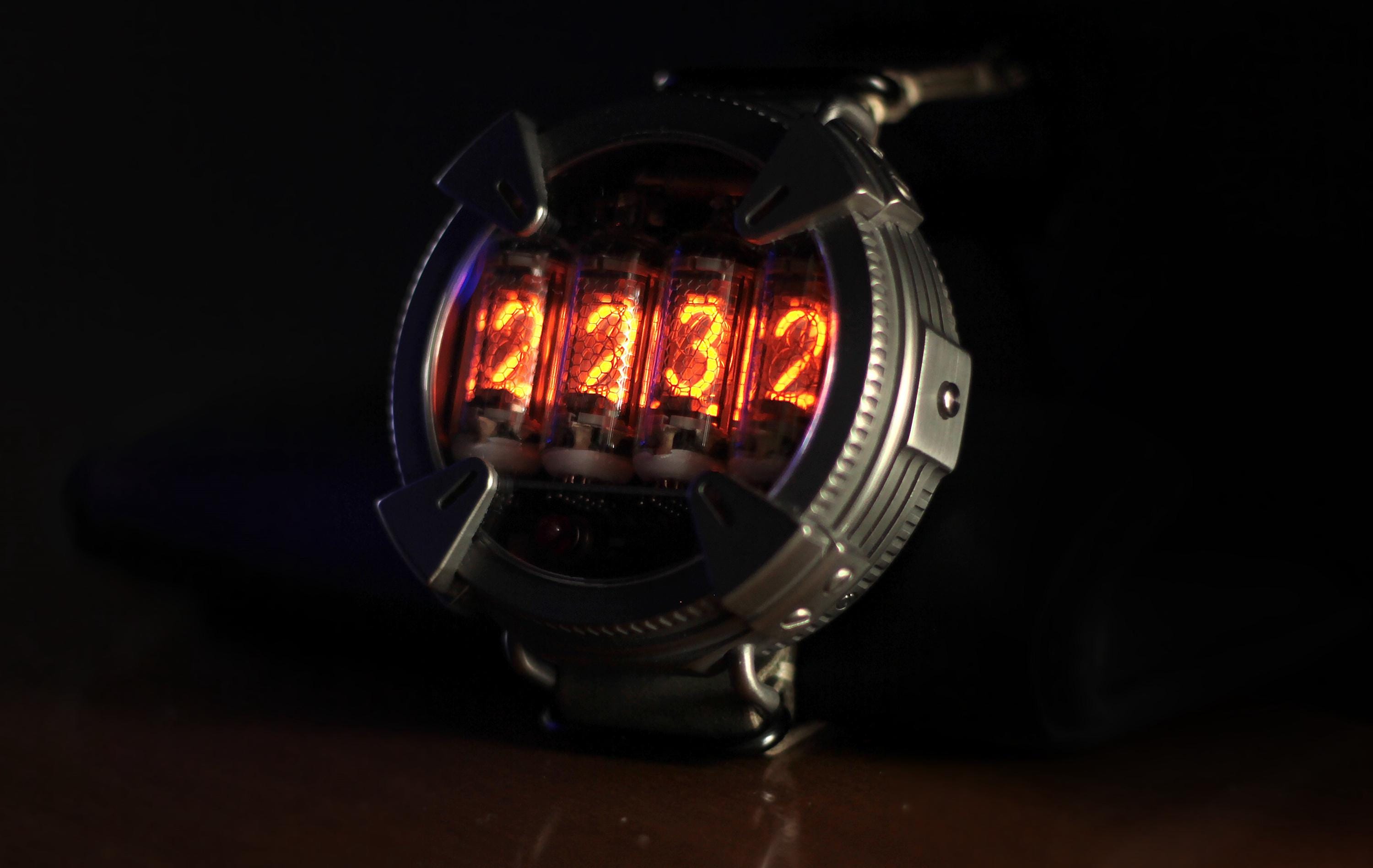 Nixie Watch, Titanium Handmade Wrist Watch With γ, β and X-ray ...