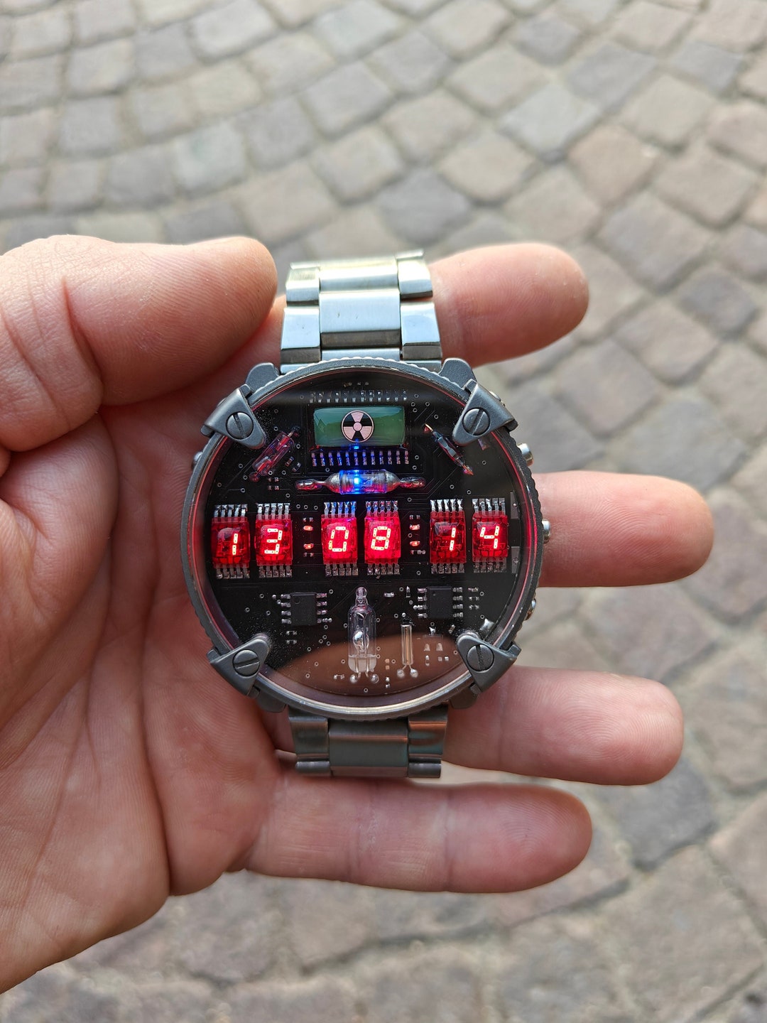 Nixie Watch, Titanium Wrist Watch, Self Made, With Accelerometer and Wi ...