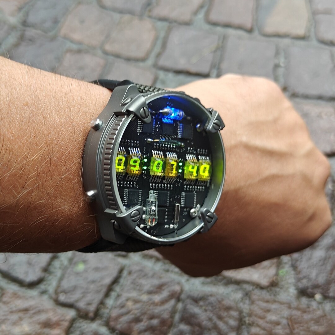 Nixie Watch, Titanium Matrix Watch, Self Made, With Accelerometer and ...