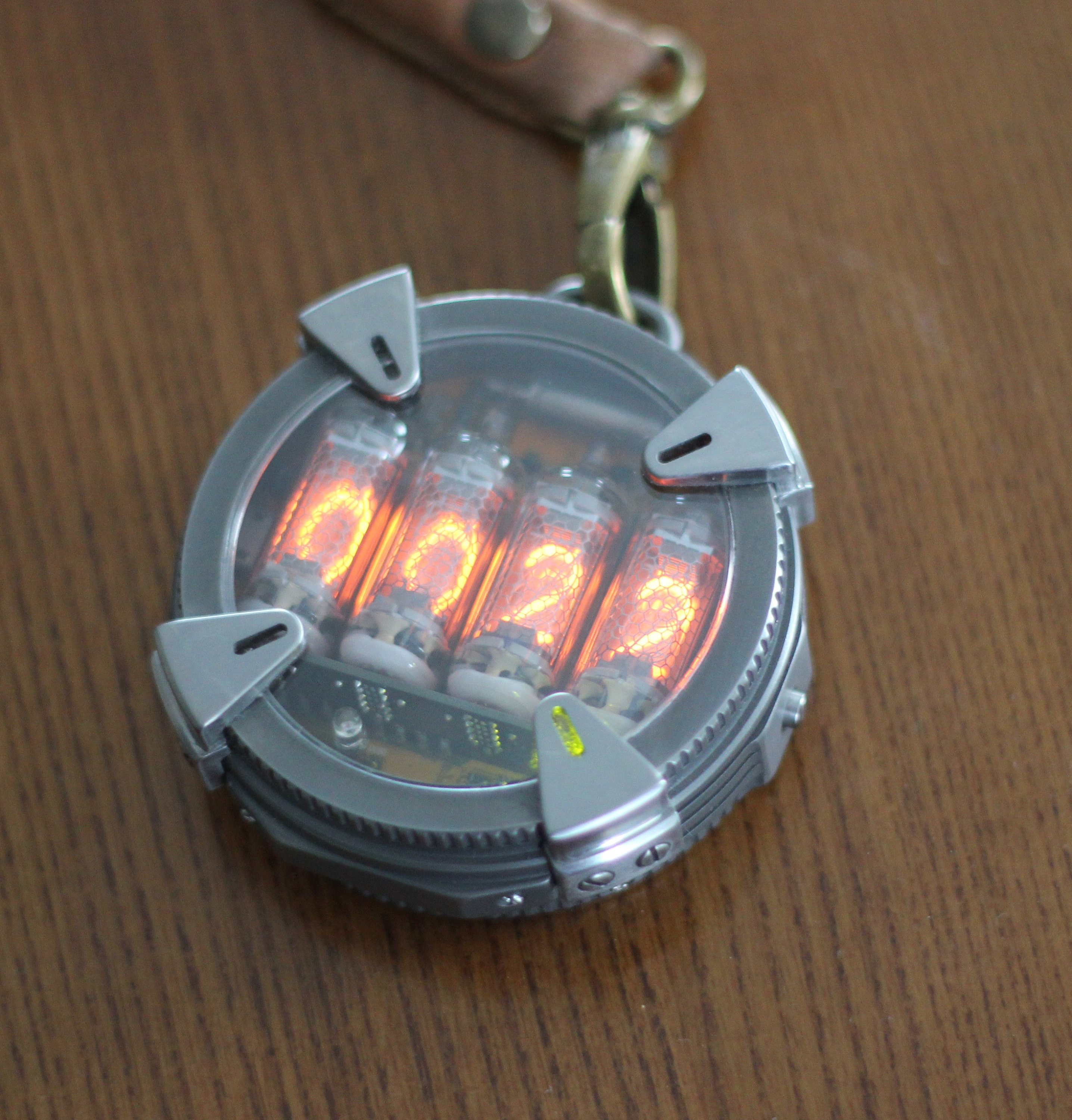 Nixie Pocket Watch, Titanium Handmade With γ, β and X-ray Radiation ...
