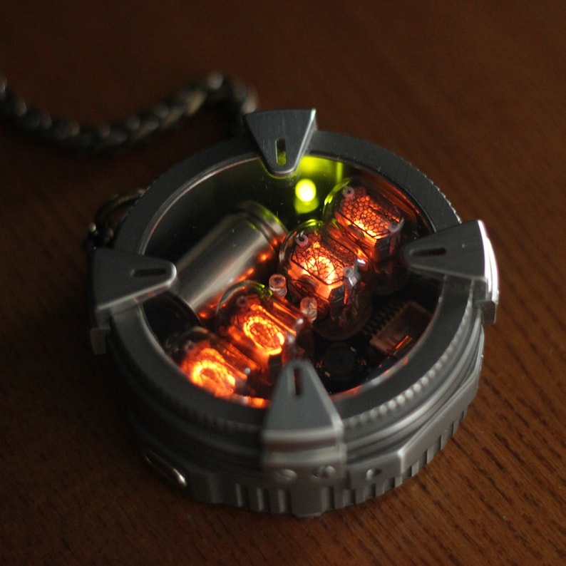Nixie Pocket Watch, Handmade Titanium With γ, β and X-ray Radiation ...