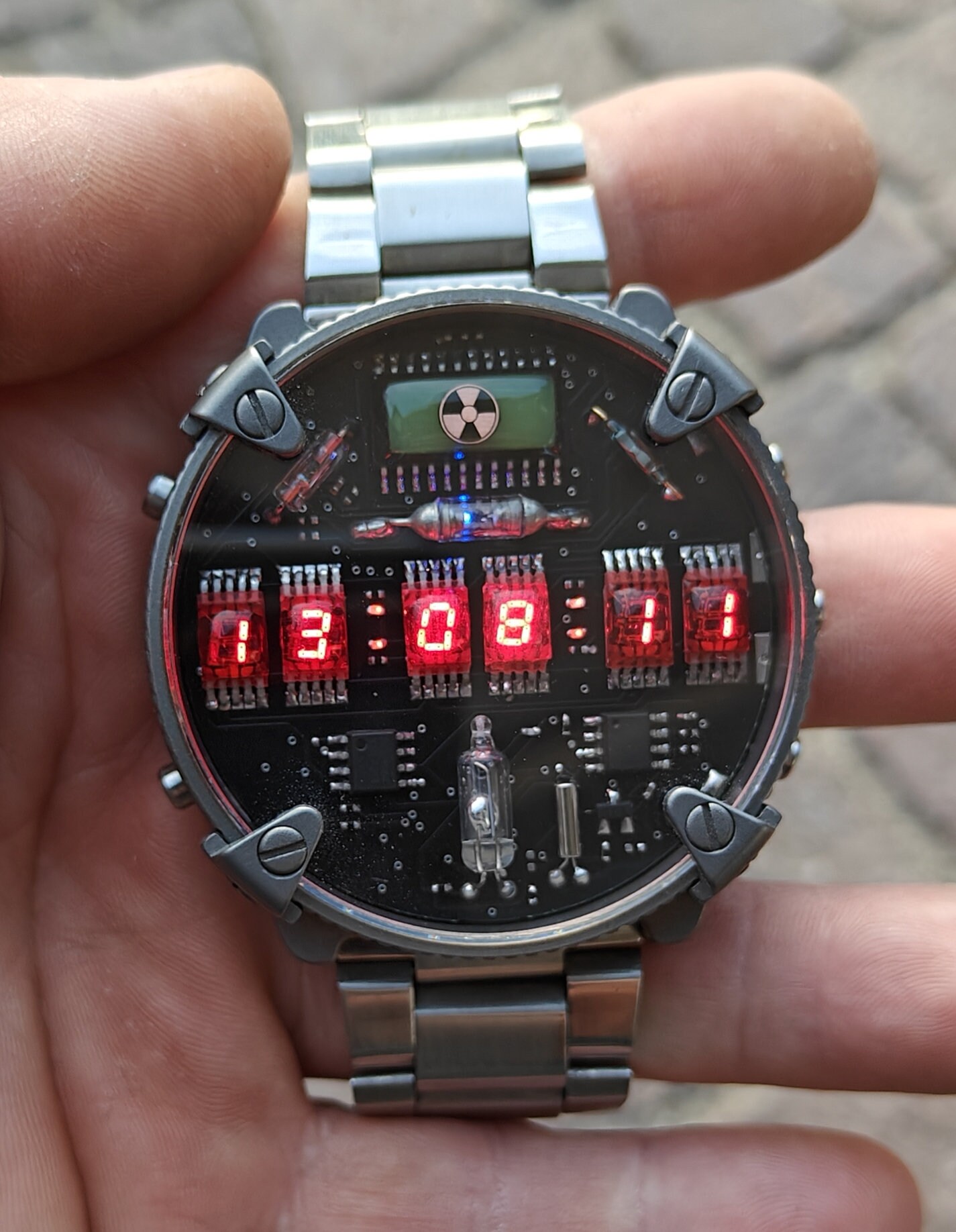 Nixie Watch, Titanium Wrist Watch, Self Made, With Accelerometer and Wi ...