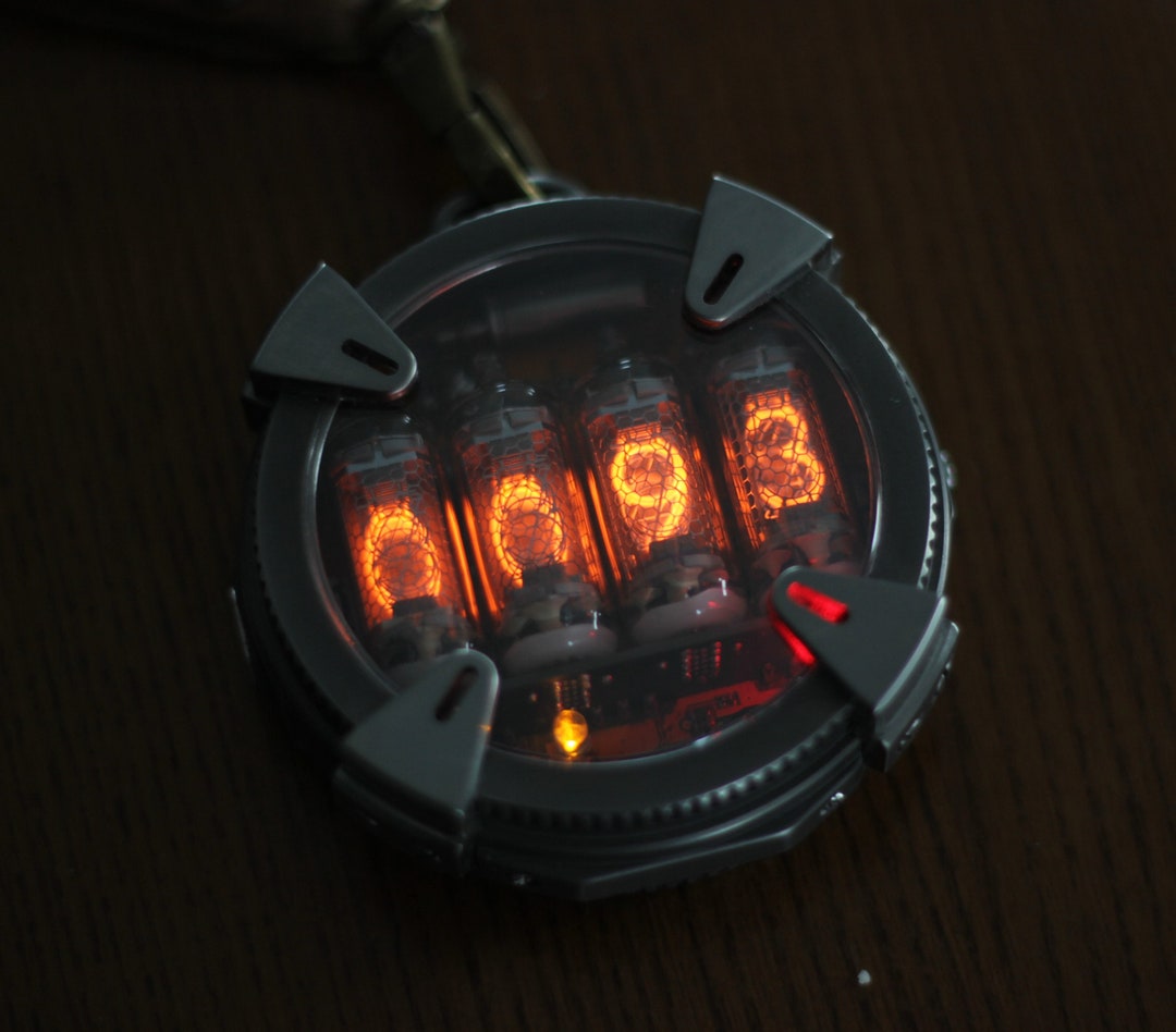 Nixie Pocket Watch, Titanium Handmade With γ, β and X-ray Radiation ...