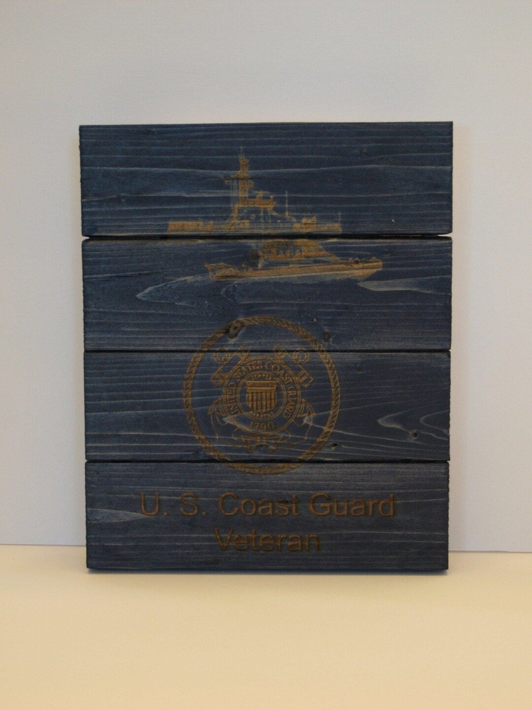 Rustic Wood Patriotic Military Man Cave US Coast Guard Veteran Sign ...