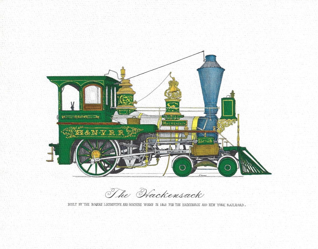 Set of 2 Vintage CIRCA 1965 Colorful Lithograph Train Locomotive Prints ...