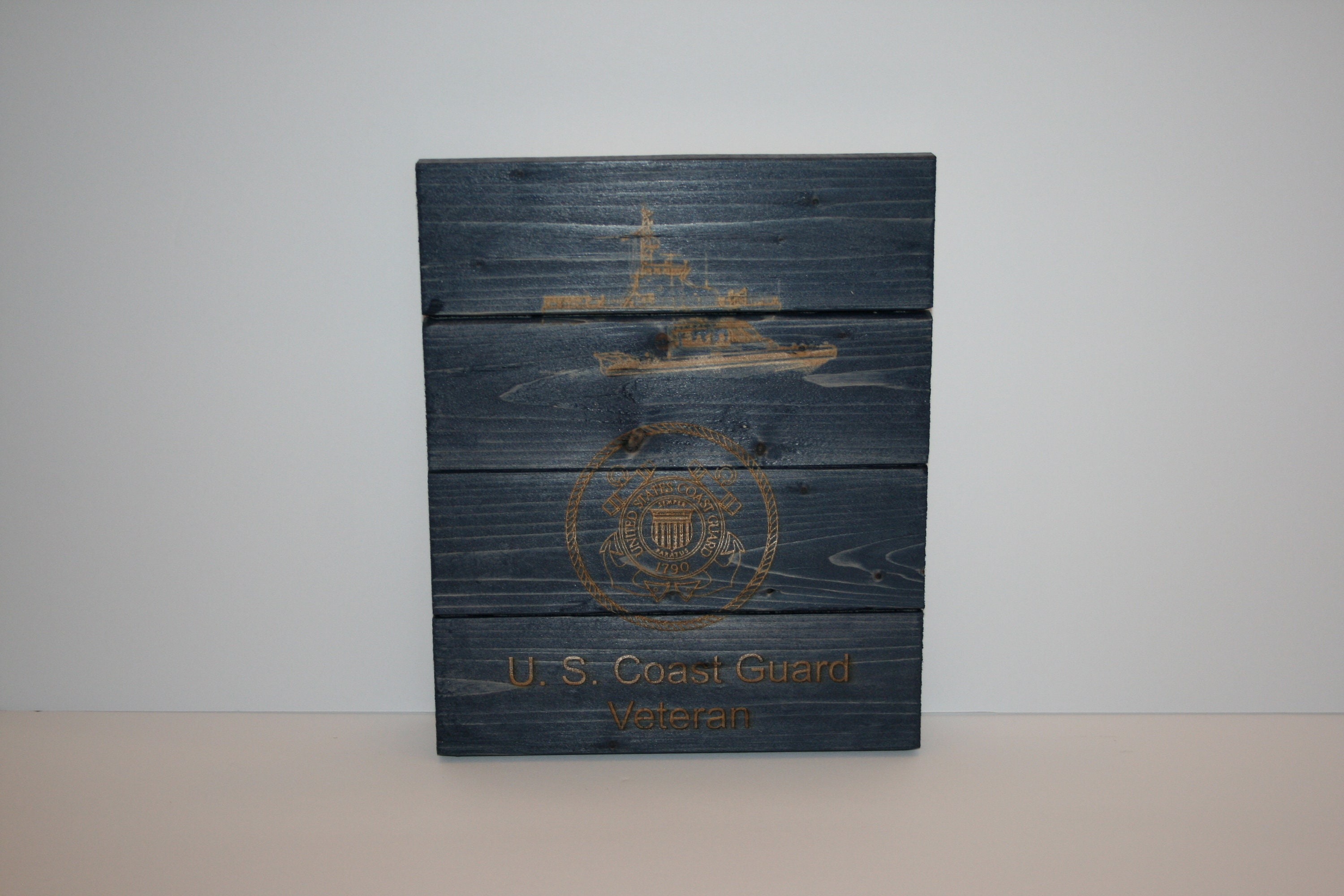 Rustic Wood Patriotic Military Man Cave US Coast Guard Veteran Sign ...
