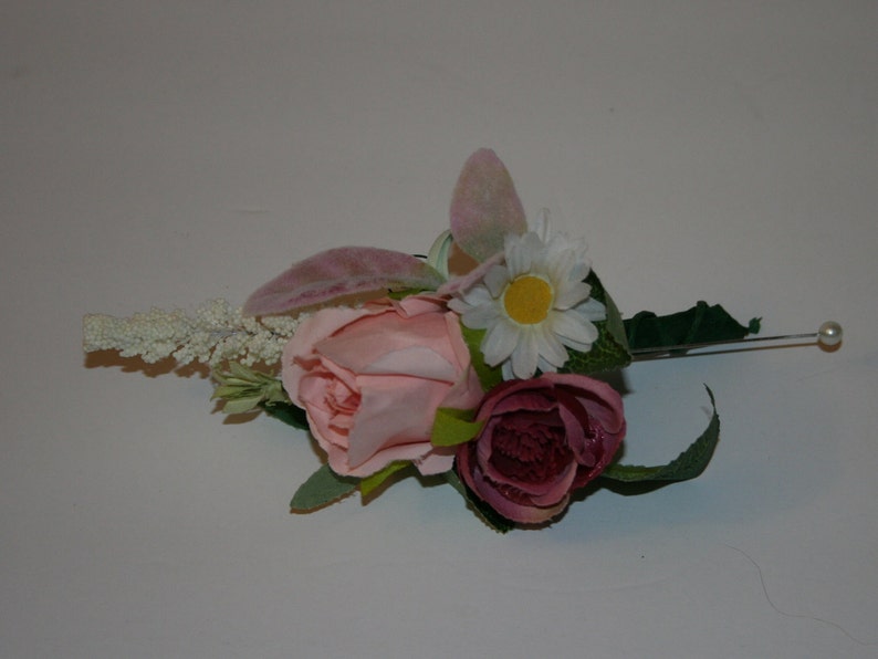 Realistic Pin-on Rosebud Corsage in Soft Spring Pastels for Weddings ...
