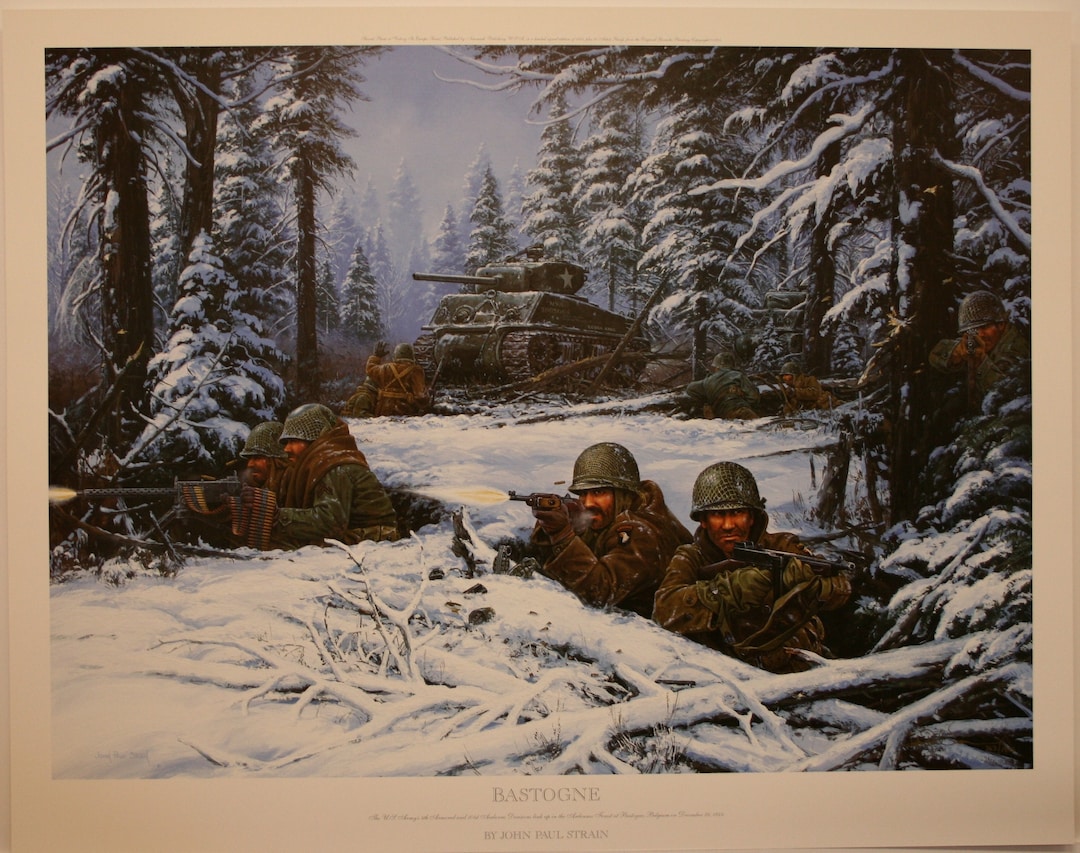 John Paul Strain Limited Edition Print "bastogne" WWII Battle of the ...