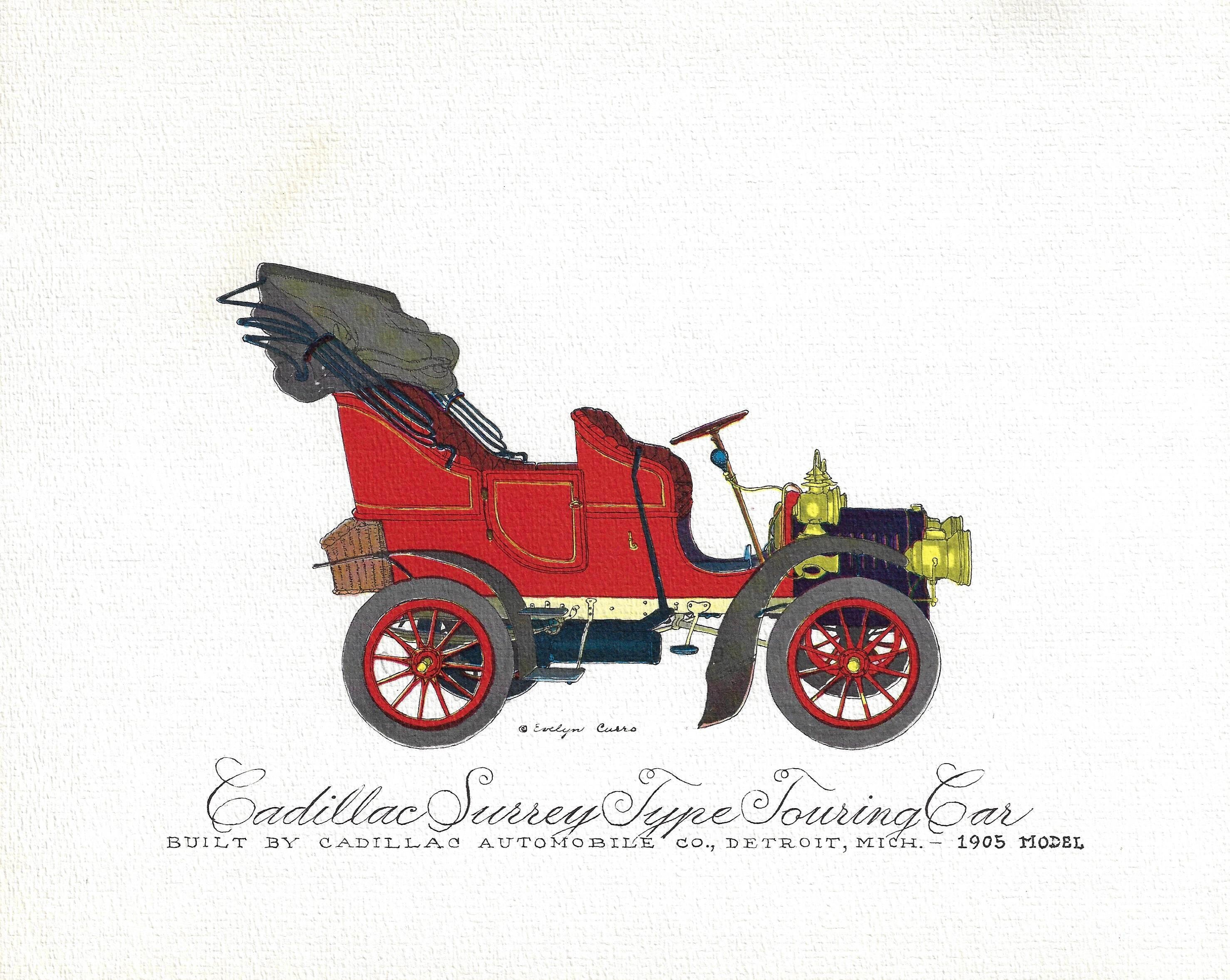 Set of 2 Vintage CIRCA 1965 Colorful Lithograph Automotive Cadillac and ...