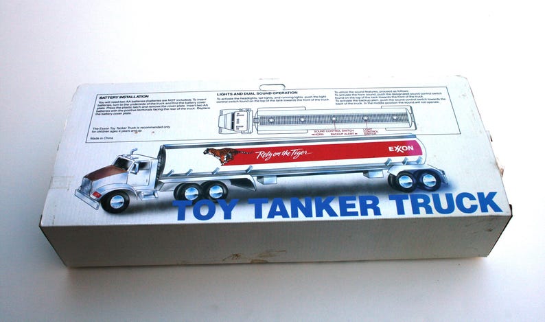 Vintage Circa 1993 EXXON Tanker Truck Toy "rely on the Tiger" Limited ...