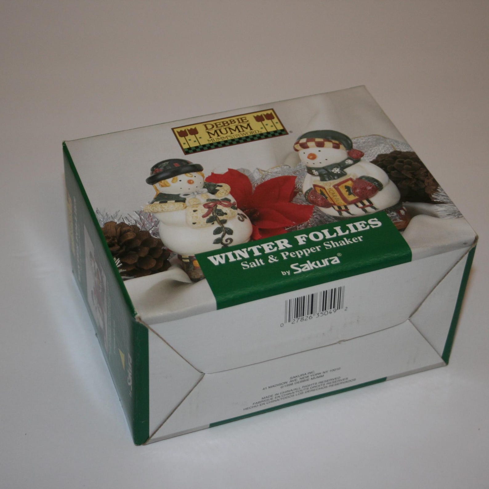 Vintage Christmas Debbie Mumm Winter Follies Ceramic Salt & Pepper ...