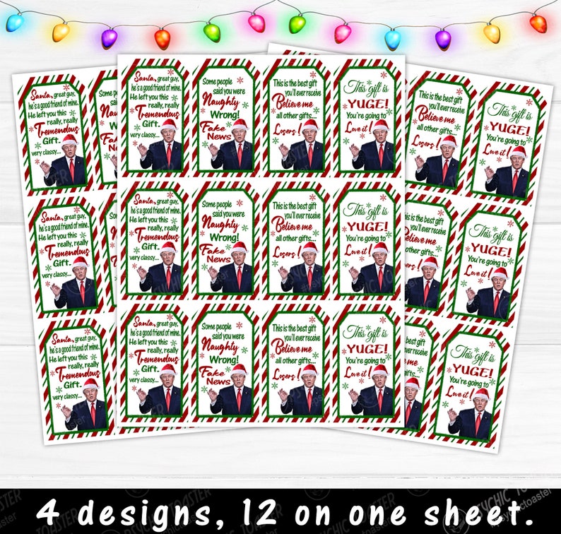 Printable Funny Trump Gift Tags, Republican Christmas Gift Tags - Etsy