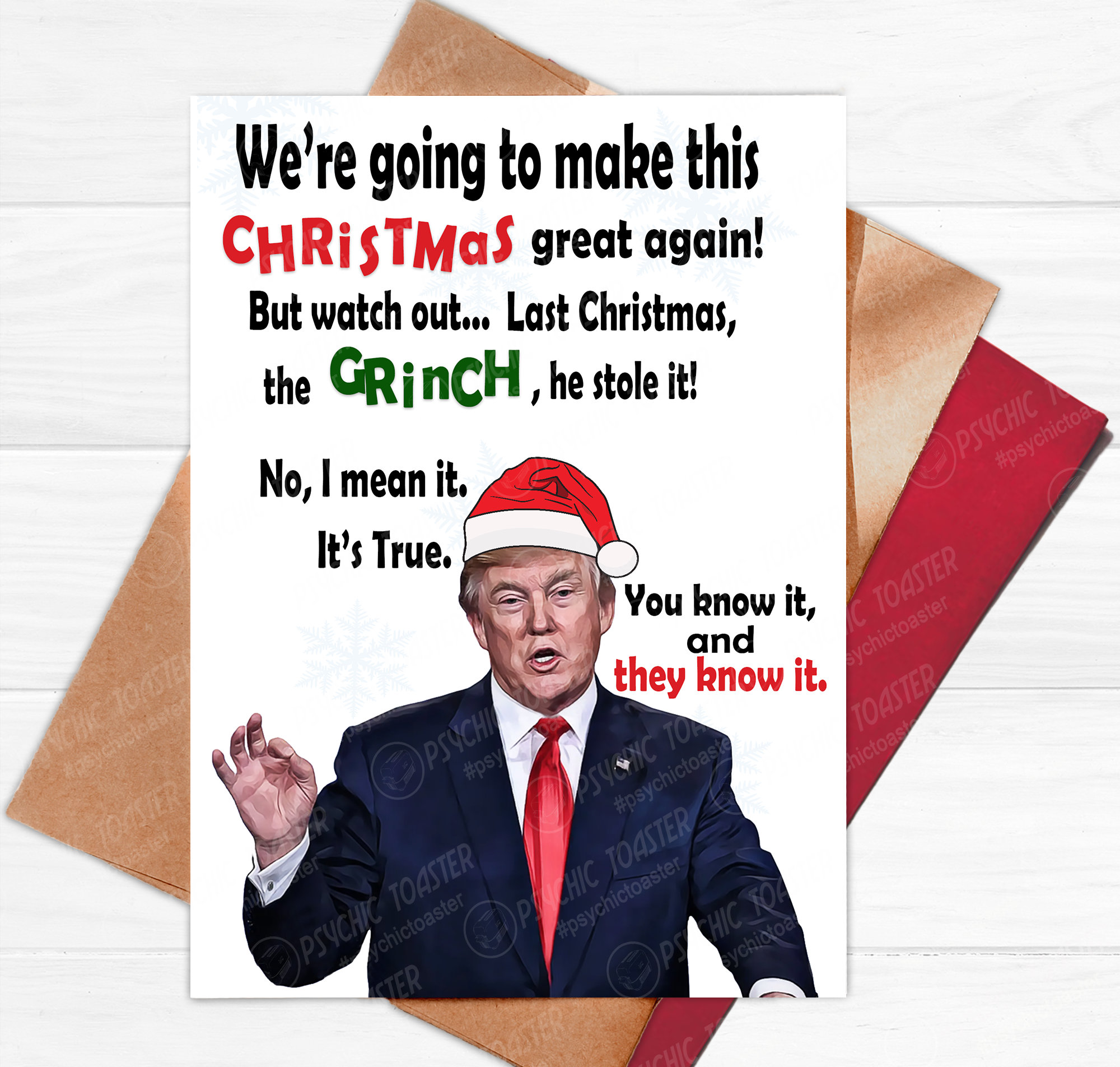 Trump Christmas Card, Funny Donald Trump Card, Republican Christmas ...