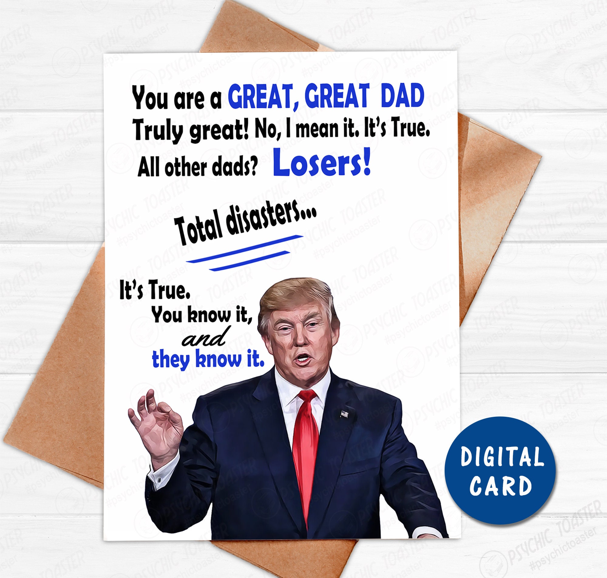 Printable Funny Father's Day Card, Funny Trump Card, Great Dad, Trump ...