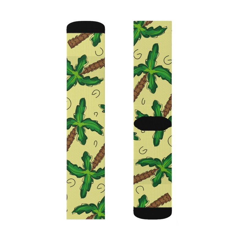 Palm Tree Pattern Sublimation Socks Cute Socks Funny Socks - Etsy