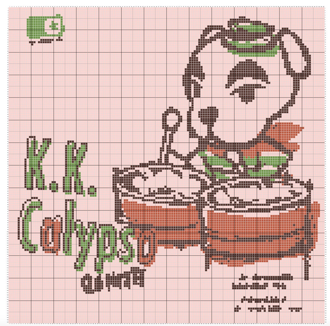 K.K. Calypso Animal Crossing Cross Stitch Digital Pattern Pdf - Etsy