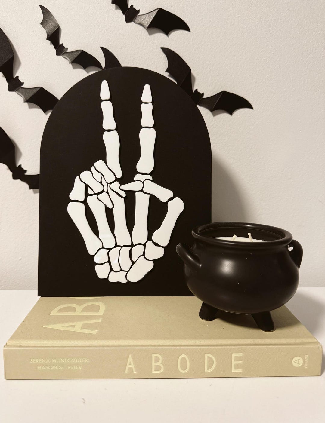 Skeleton Hand Peace Sign | Halloween | Halloween Plaque | Halloween ...