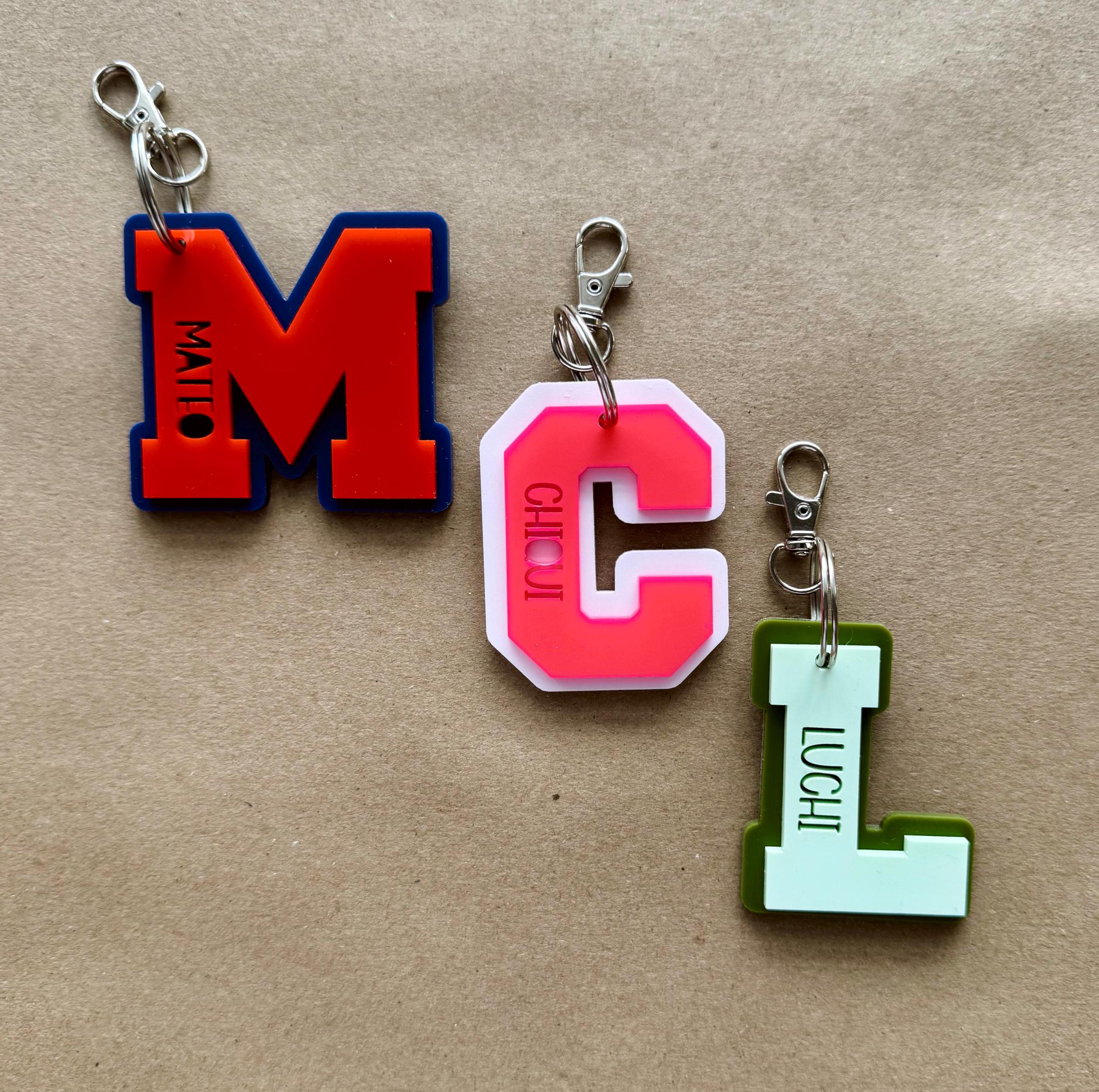 Varsity Letter Acrylic Keychain | Personalized Acrylic Keychains - Etsy