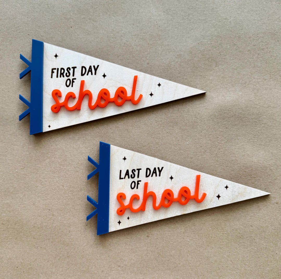 Back to School Wood Pennant Flag | First Day of School Pennant Flag ...