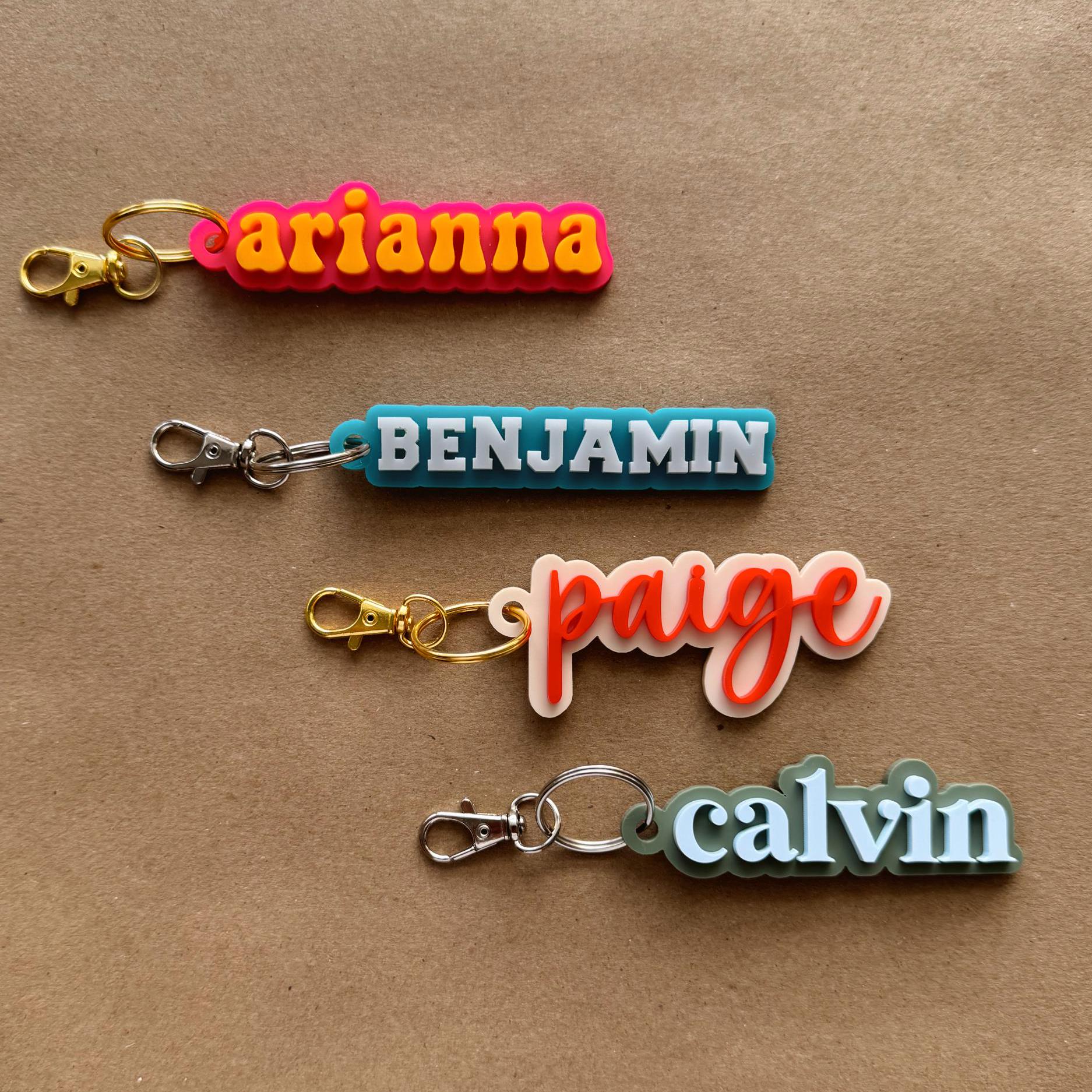 Personalized Acrylic Keychains | Name Keychain | Backpack Keychain - Etsy