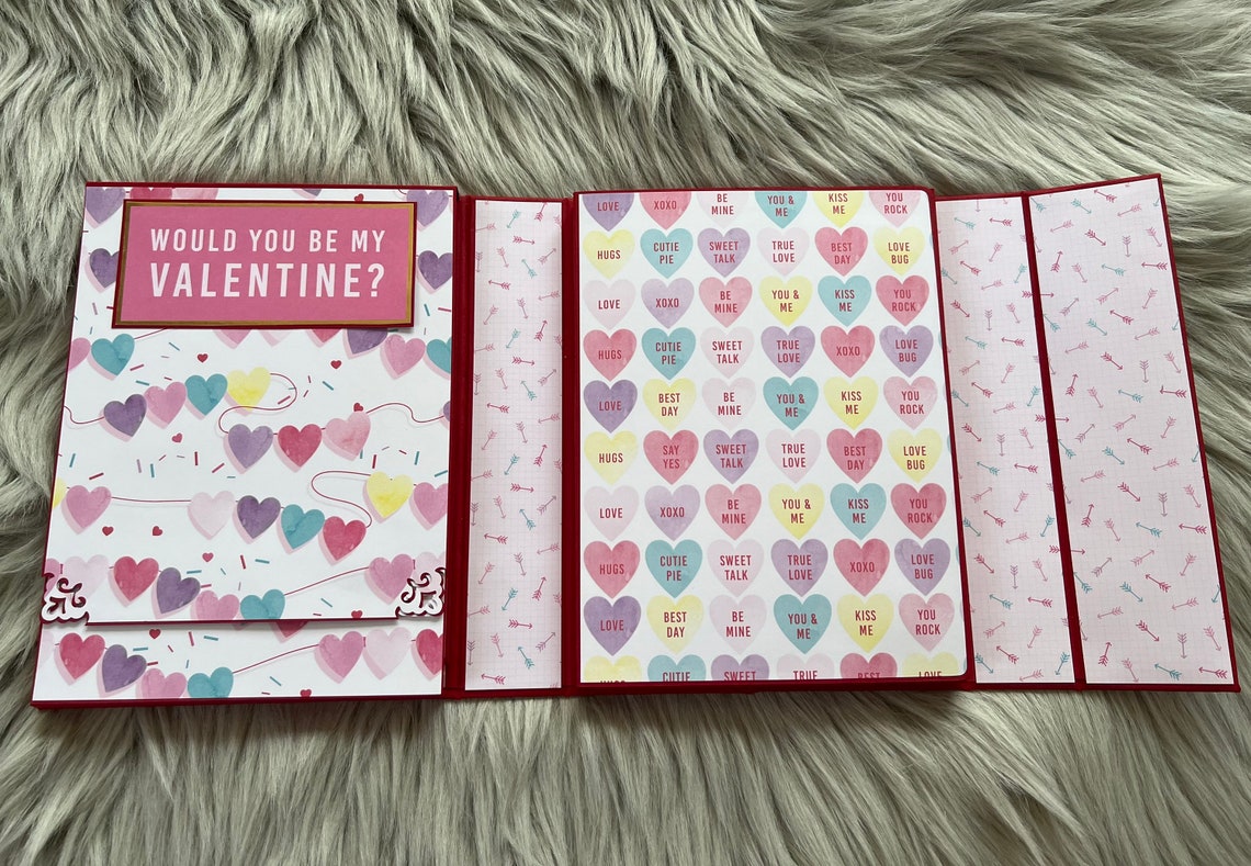 Valentines Album Mini Album Folio Album Handmade Scrapbook - Etsy
