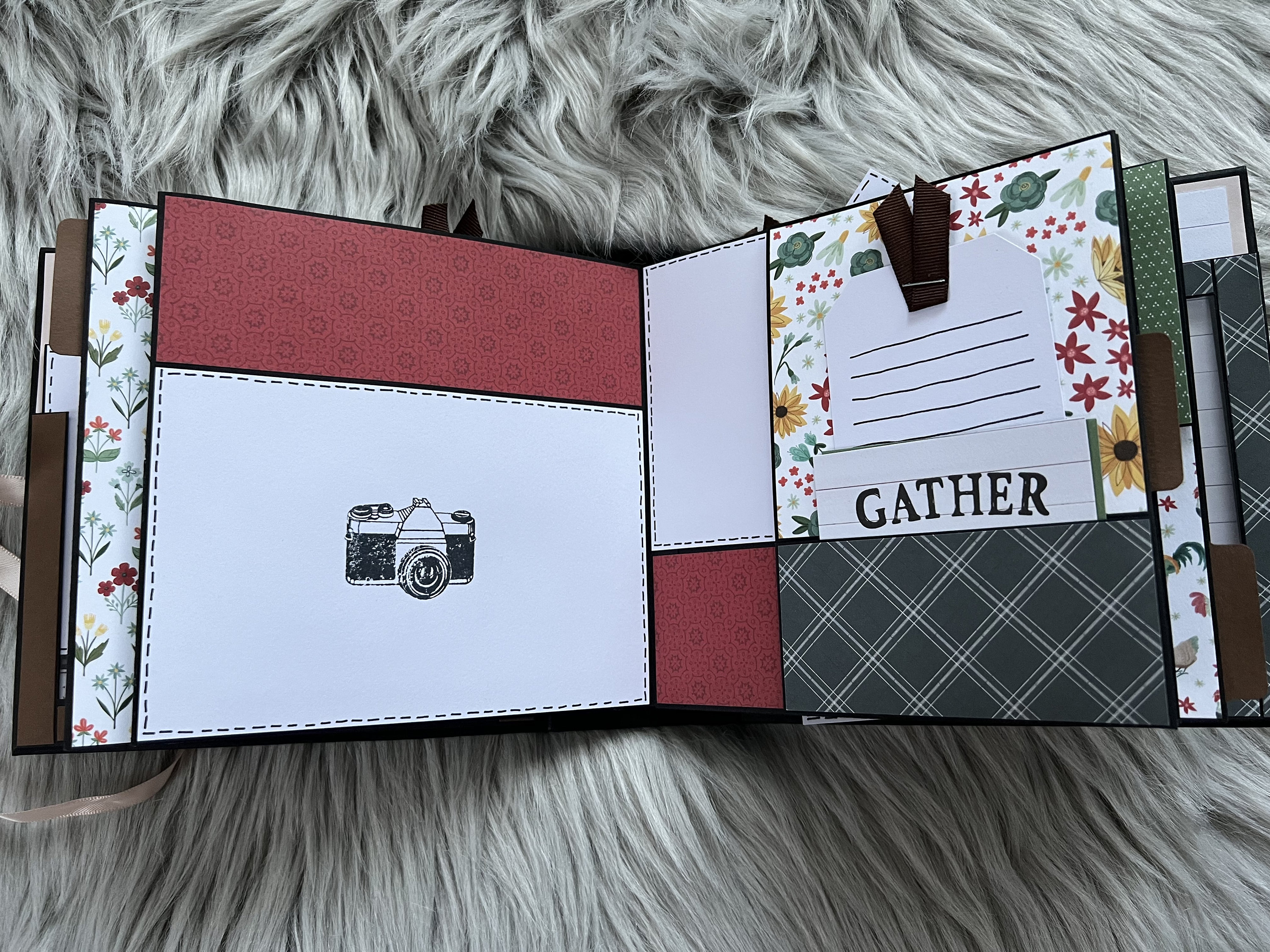 Mini Album Scrapbook Album Fall Theme Sunflower Market - Etsy