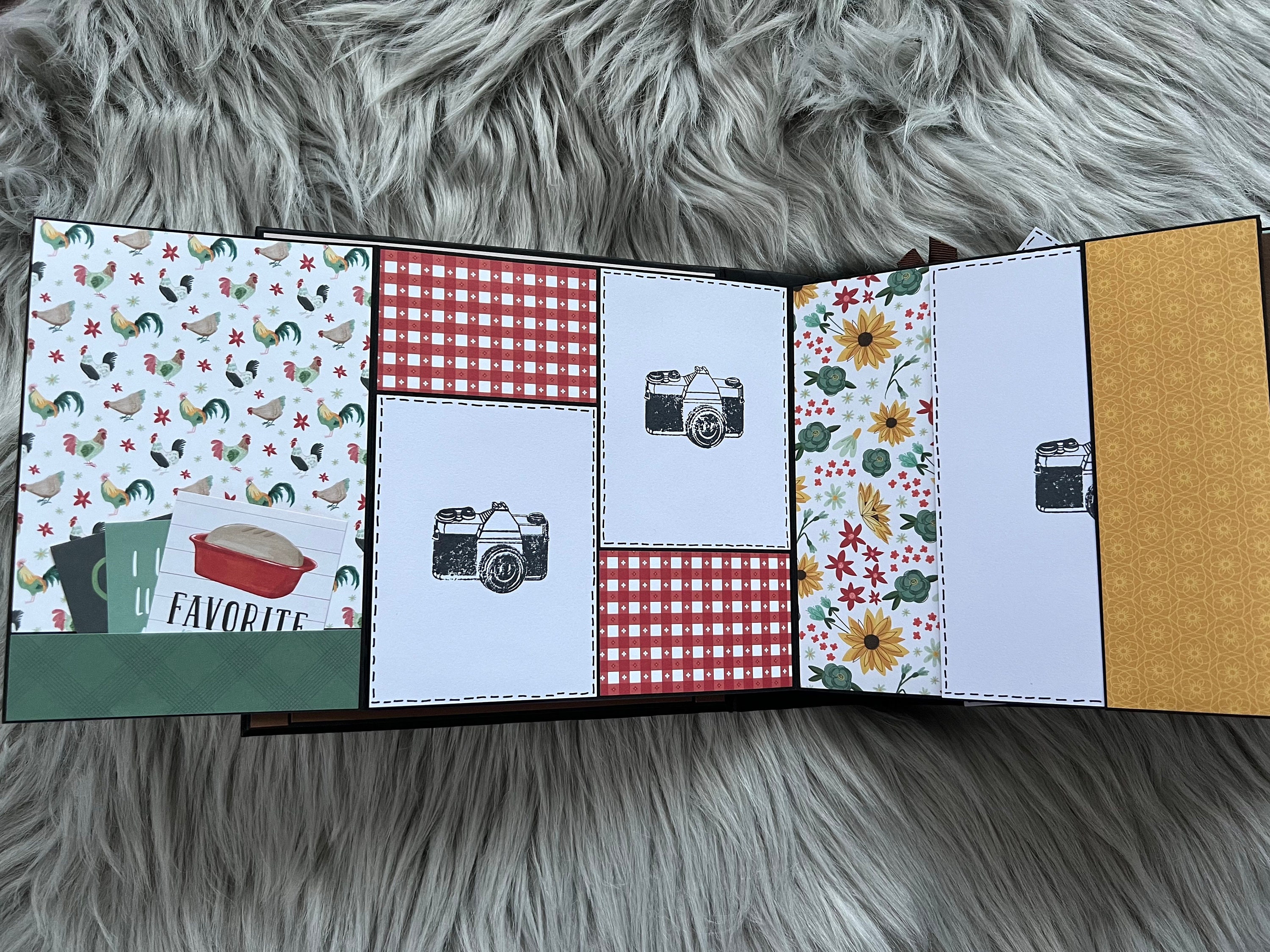 Mini Album, Scrapbook Album, Fall Theme, Sunflower Market, Handmade ...