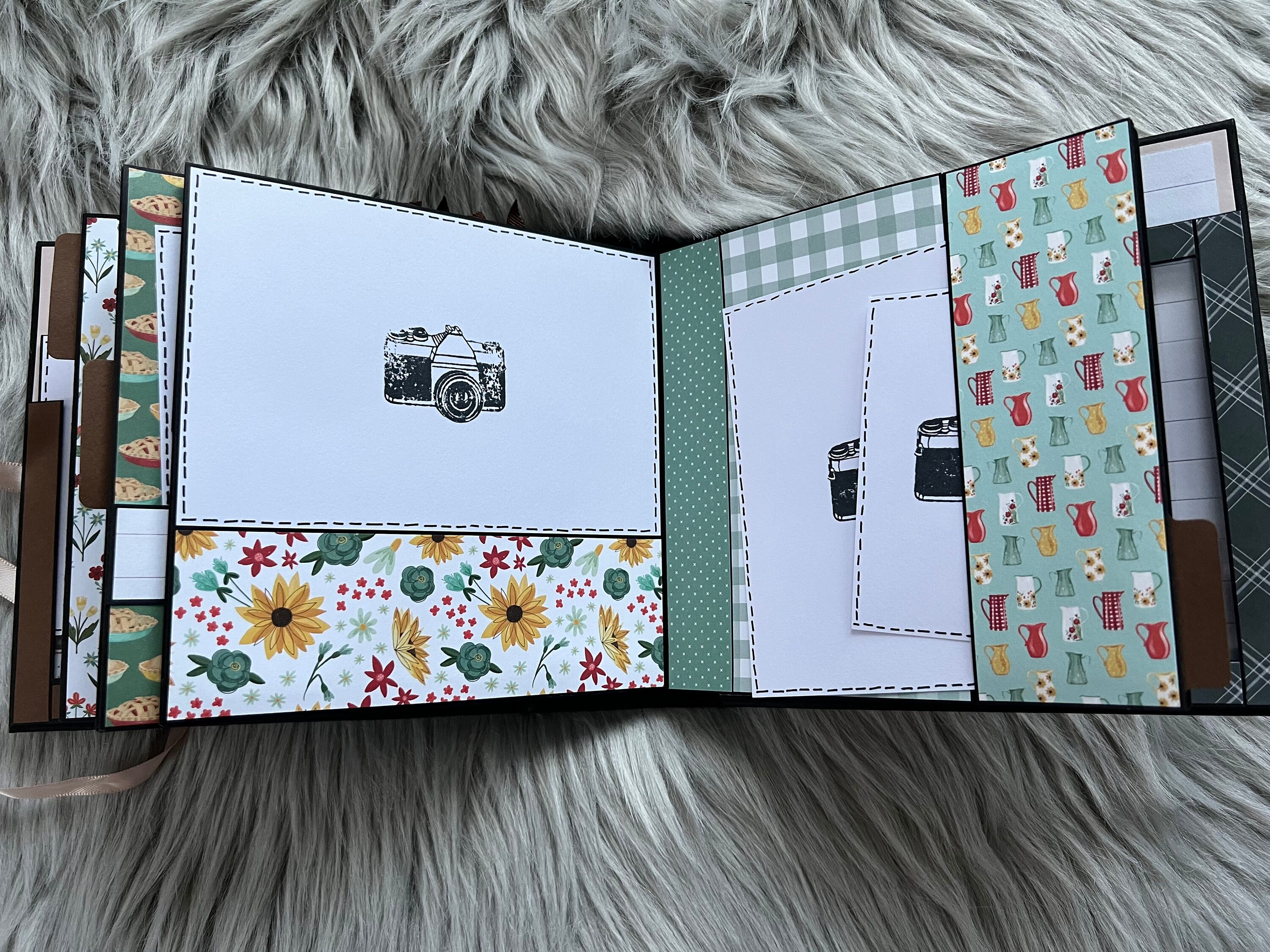 Mini Album Scrapbook Album Fall Theme Sunflower Market - Etsy