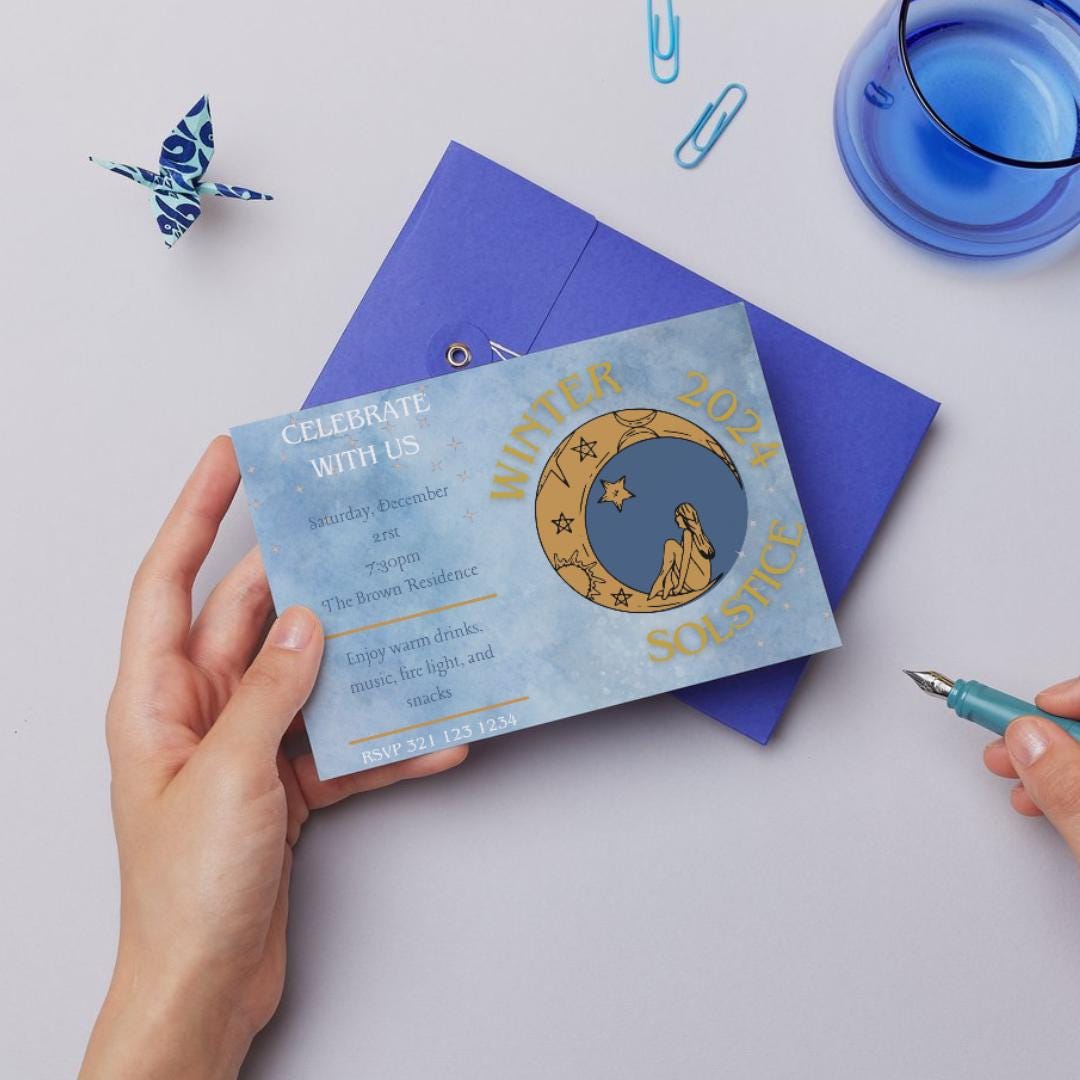 Customizable Printable Winter Solstice Celebration Invitation - Etsy