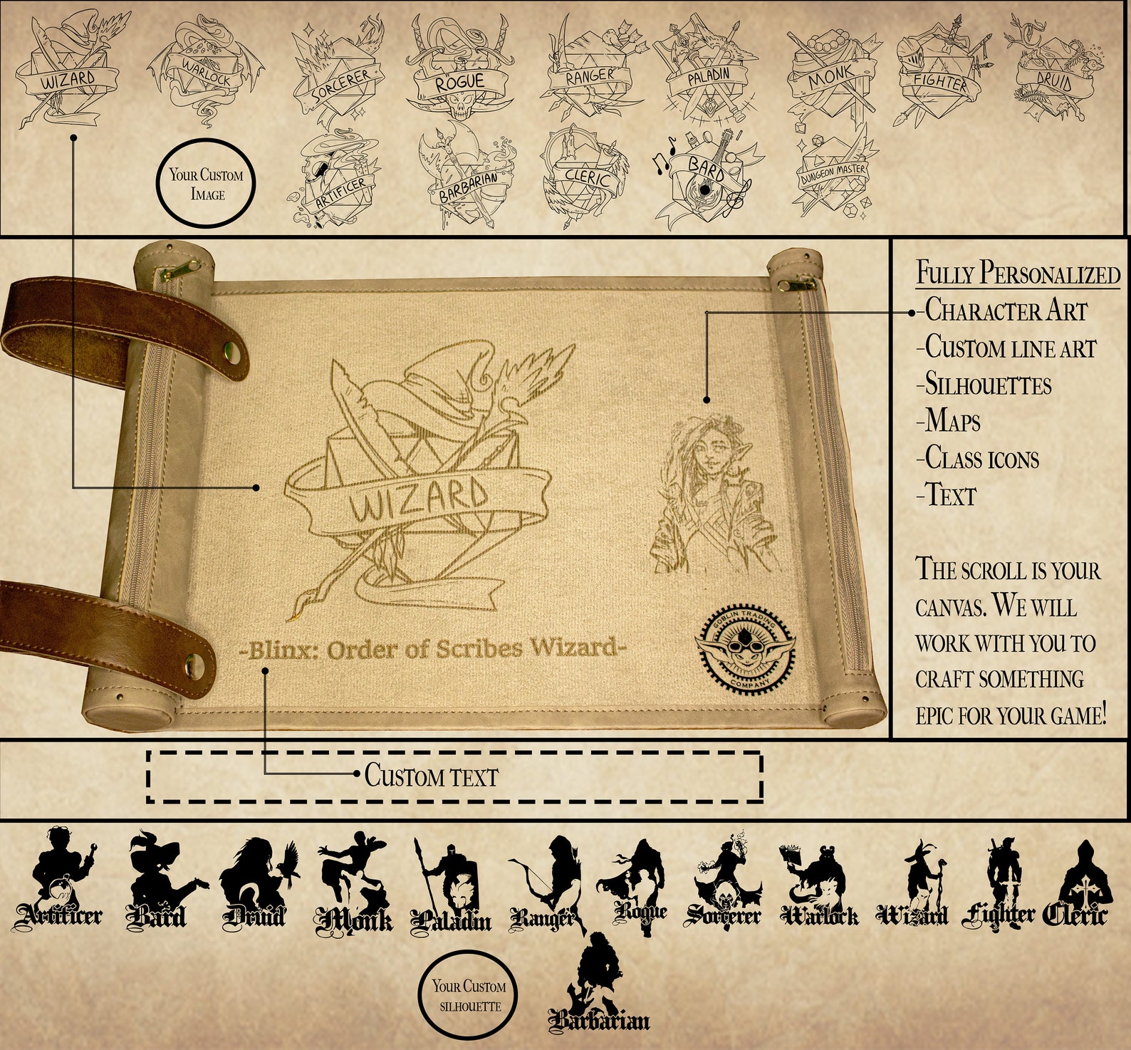 Personalized Chonky Dice Scroll Dice Case Roll Mat D&D | Etsy