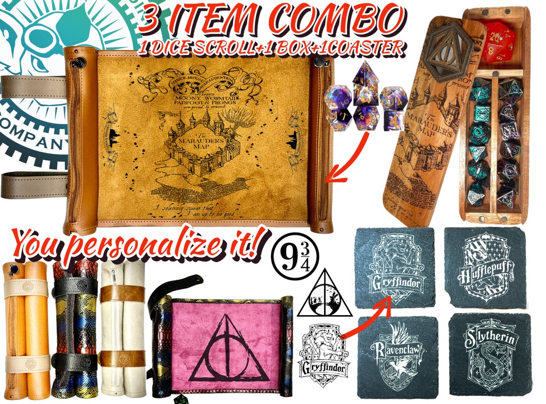 Harry Potter Inspired Tabletop Bundle, Includes a Dice Box, Scroll of ...