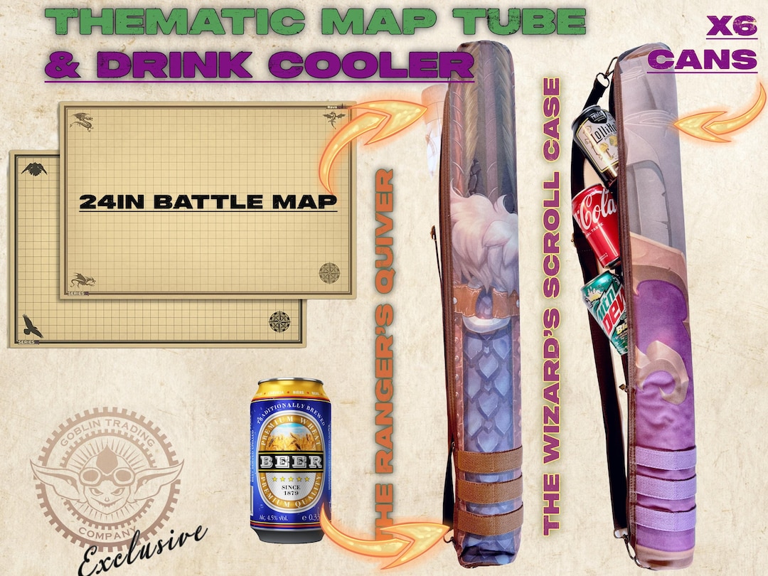 Thematic Map Tubes– Battle Map Case & Insulated Cooler for DND and ...
