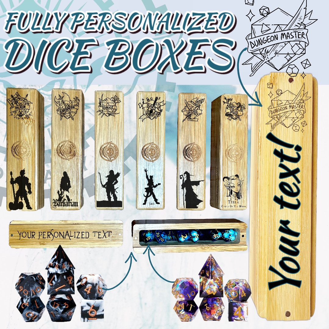 Dnd Class Dice Box, Personalized Dice Box, Dice Storage, D&D, TTRPG ...