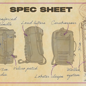 Dnd Adventurer's Bag, TTRPG Backpack, Map Tube & Cooler - Etsy