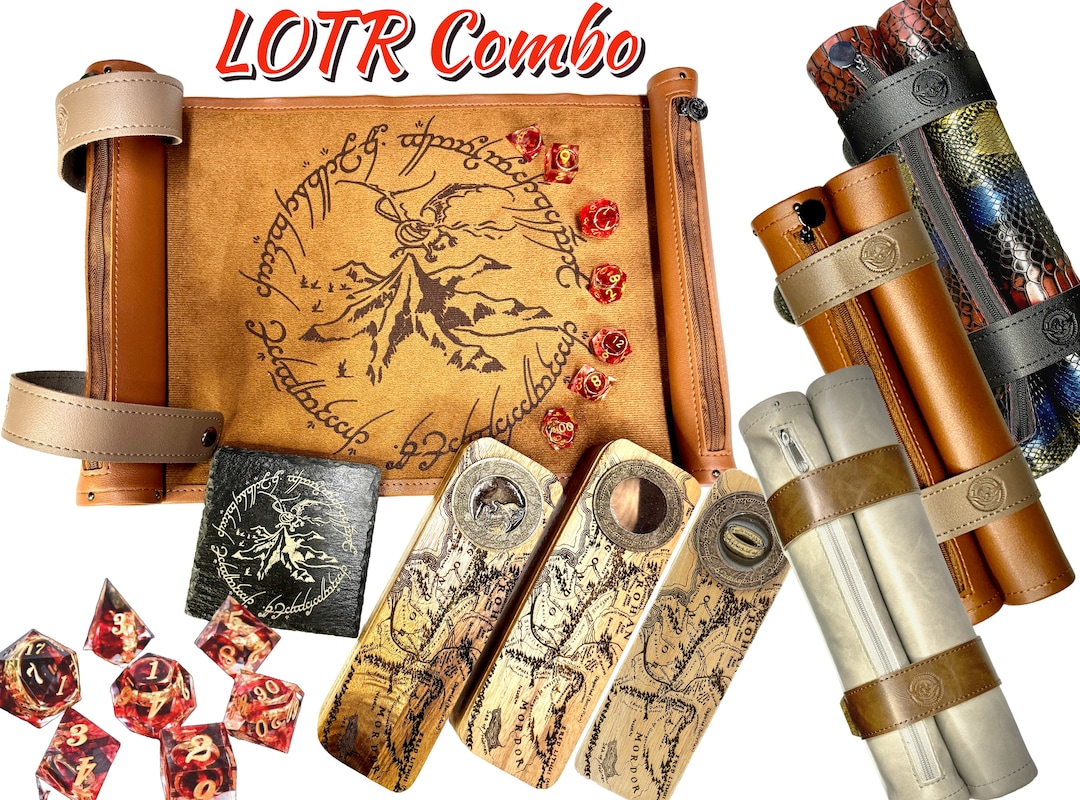 Personalized LOTR Inspired Tabletop Bundle, Includes Dice Box+ Scroll ...