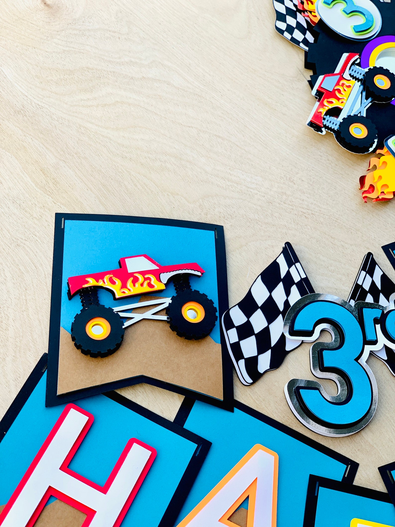 Monster Truck Birthday Banner Monster Jam Banner hot Wheels | Etsy